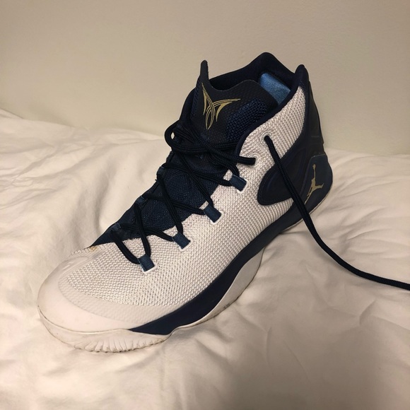 Jordan | Shoes | Jordan Melo Blue And White Size 2 | Poshmark